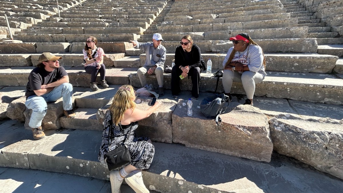 Dr. David Roessel leads Stockton student parents through Greece on a ...